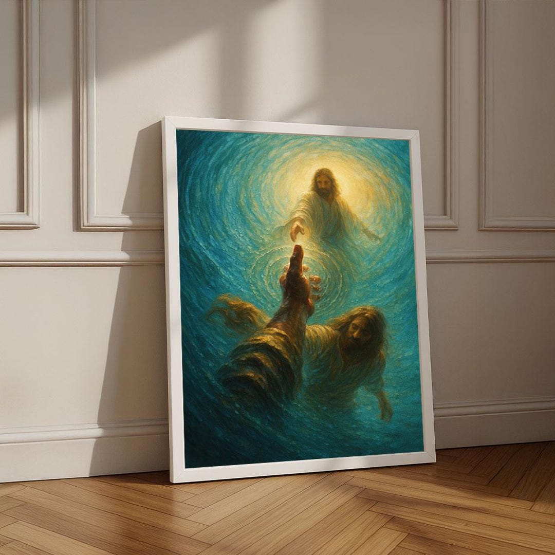 Radiant Jesus Reaching Out Canvas Wall Art Print | Spiritual Living ...