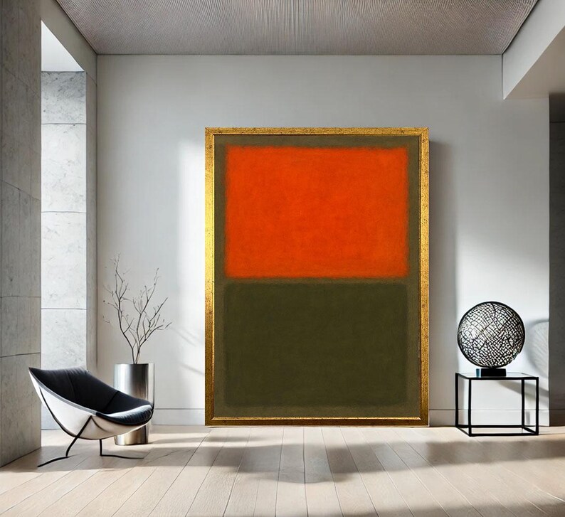 Mark Rothko Red and Dark Green Canvas Iconic Color Field Painting ...