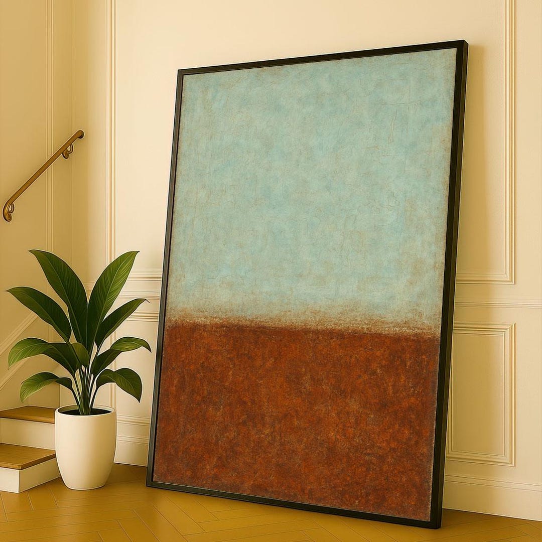 Mark Rothko Inspired Blue and Brown Canvas Bold Color Field Painting ...