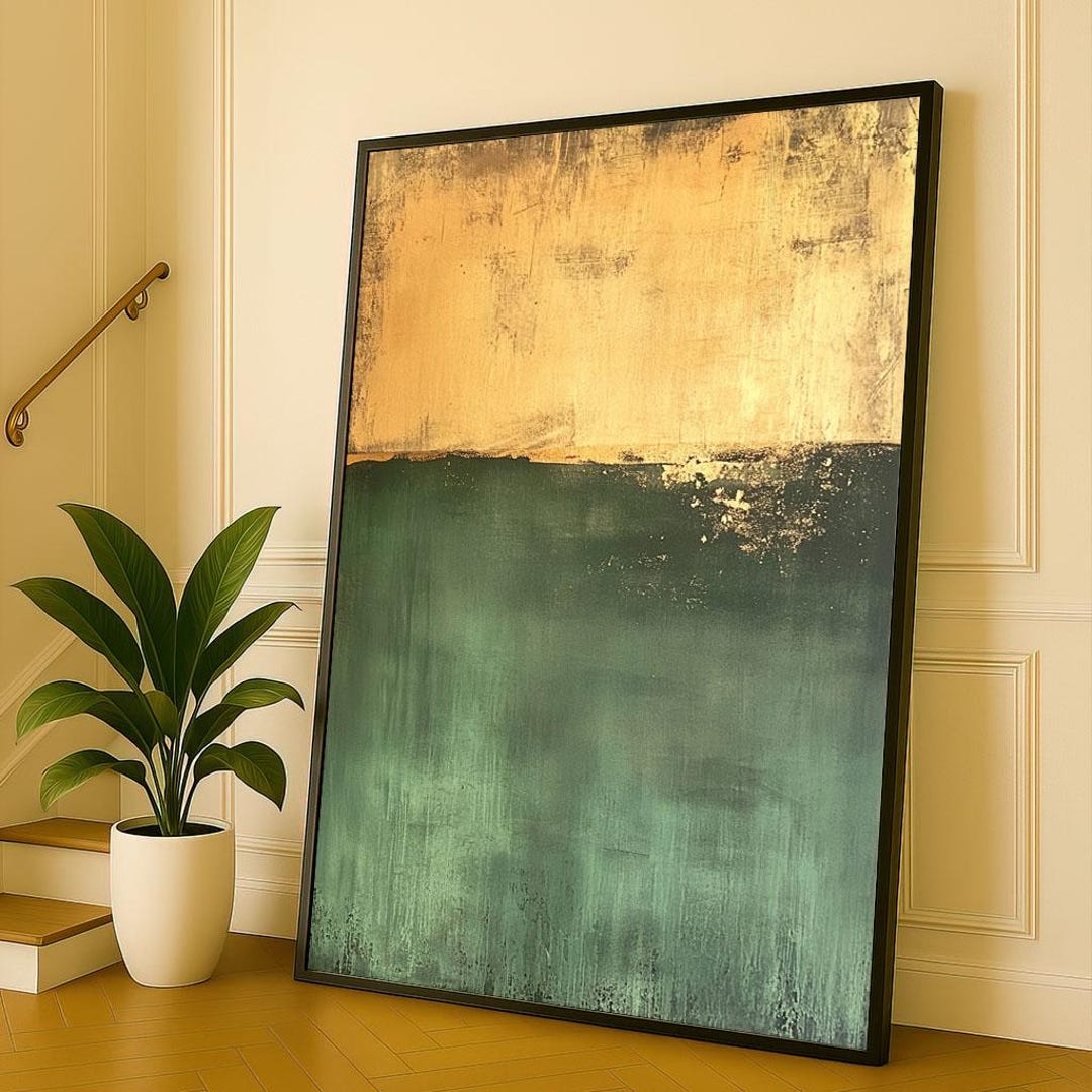 Mark Rothko Style Canvas Print: Gold and Green, Modern Art Reproduction ...