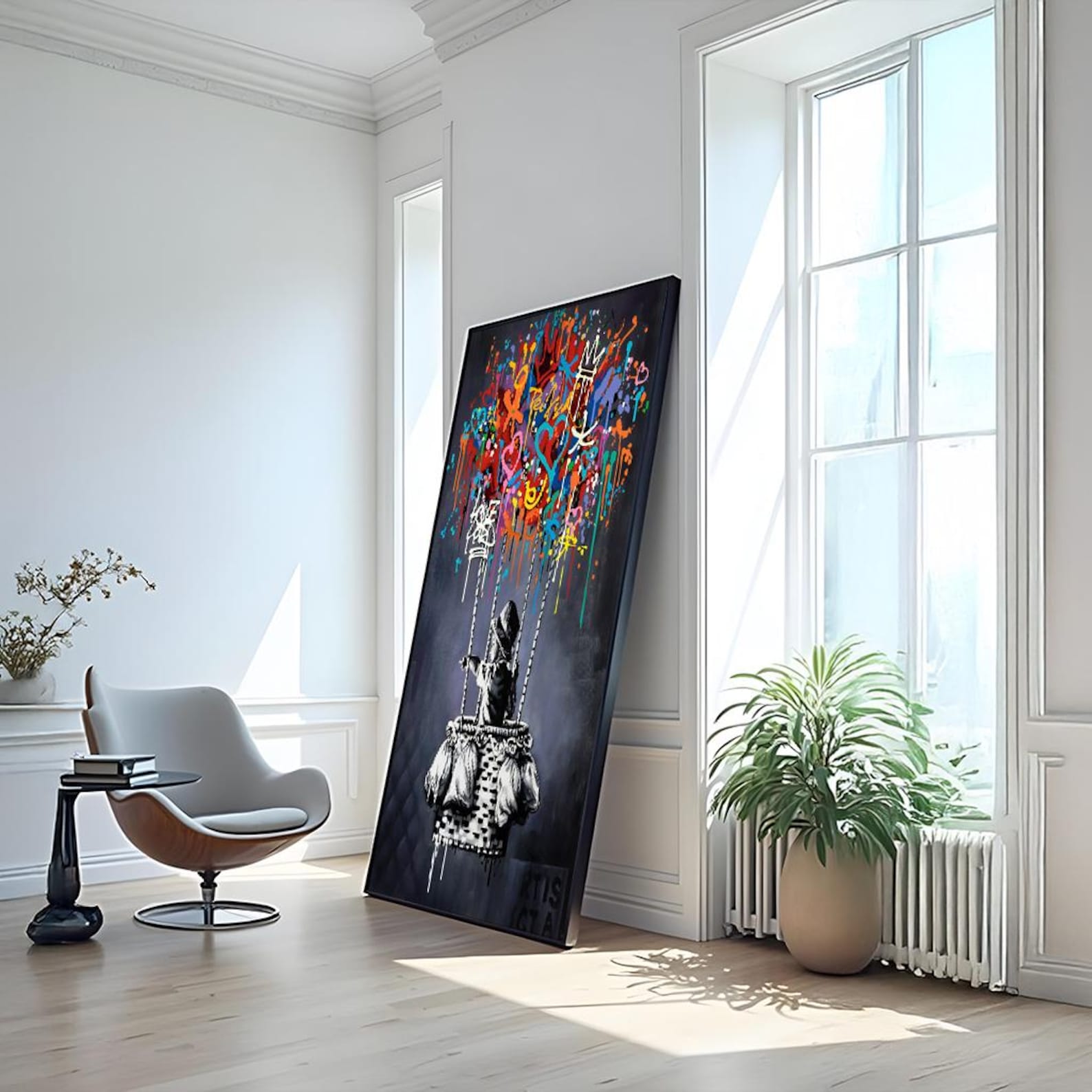 Banksy Balloon Urban Graffiti Balloon Wall Art, Colorful Street Style ...