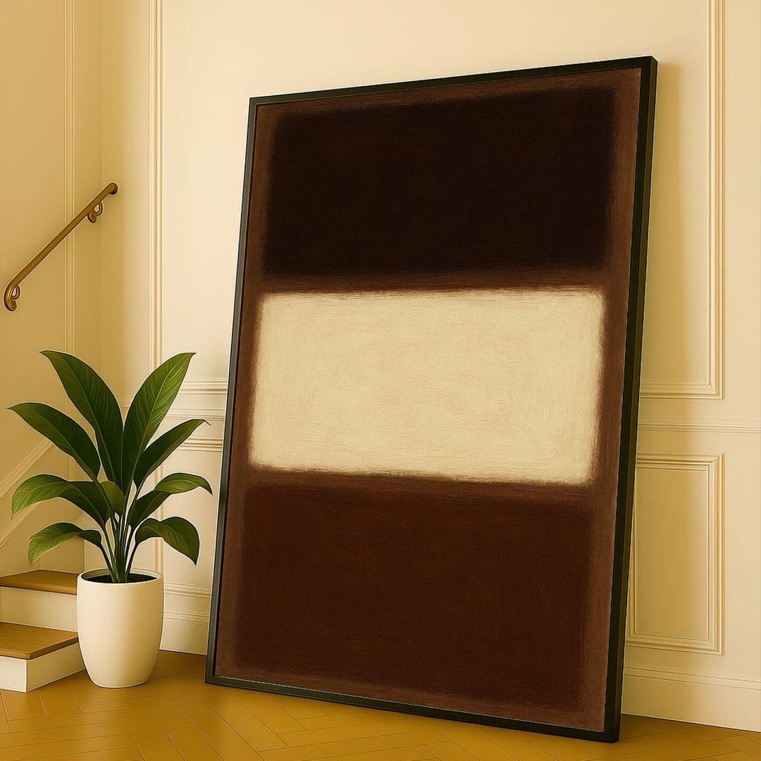 Mark Rothko Brown and Cream Canvas Iconic Color Field Painting ...
