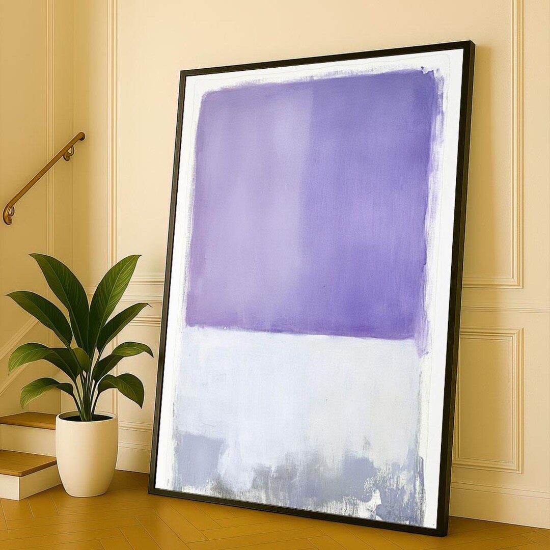 Rothko Style Abstract Canvas Print, Purple and White Color Field ...