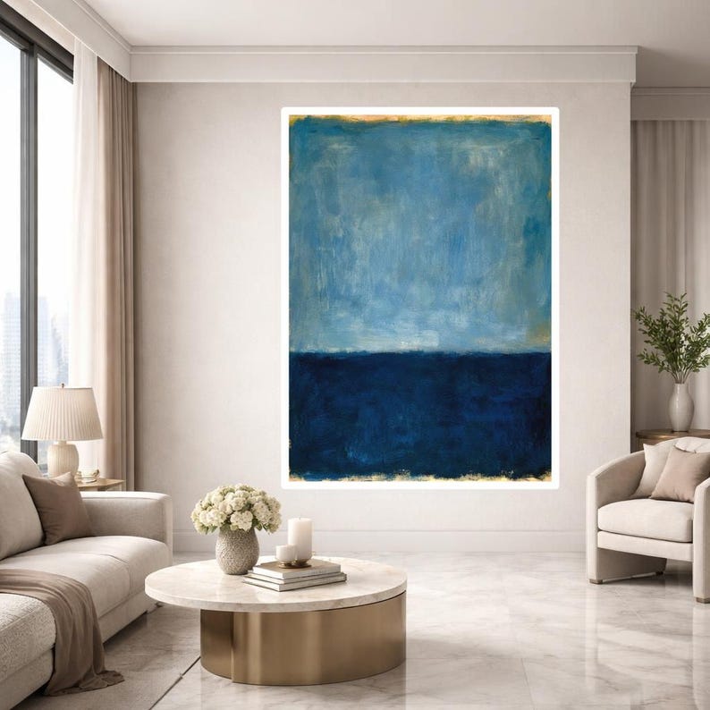 Mark Rothko Blue Art Print, Abstract Color Field Canvas Art, Minimalist ...