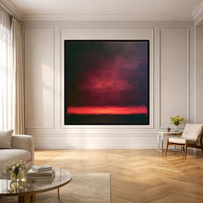 Mark Rothko Red Color Field Canvas Wall Art, Minimalist Abstract Print ...