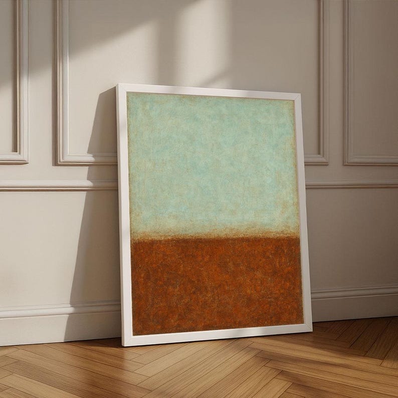 Mark Rothko Inspired Blue and Brown Canvas Bold Color Field Painting ...