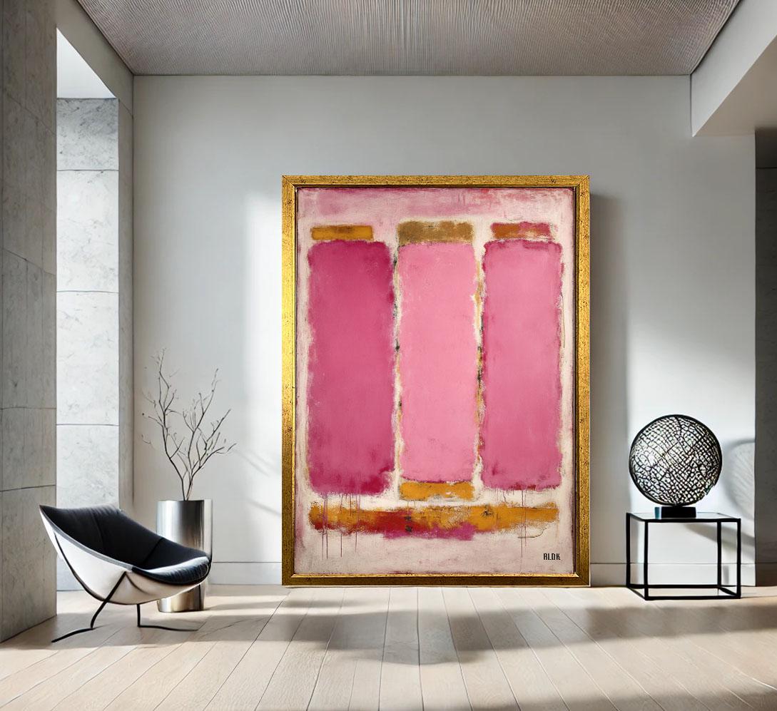 Mark Rothko Inspired Pink and Gold Canvas Bold Color Field Painting for ...