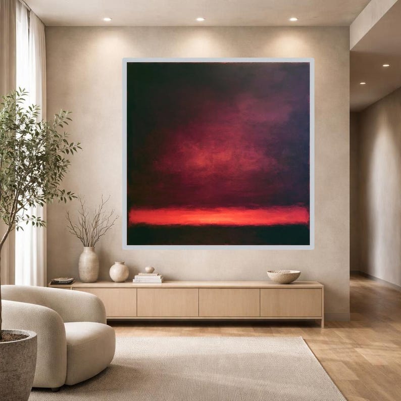 Mark Rothko Red Color Field Canvas Wall Art, Minimalist Abstract Print ...