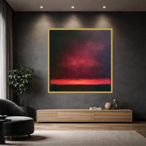 Mark Rothko Red Color Field Canvas Wall Art, Minimalist Abstract Print ...