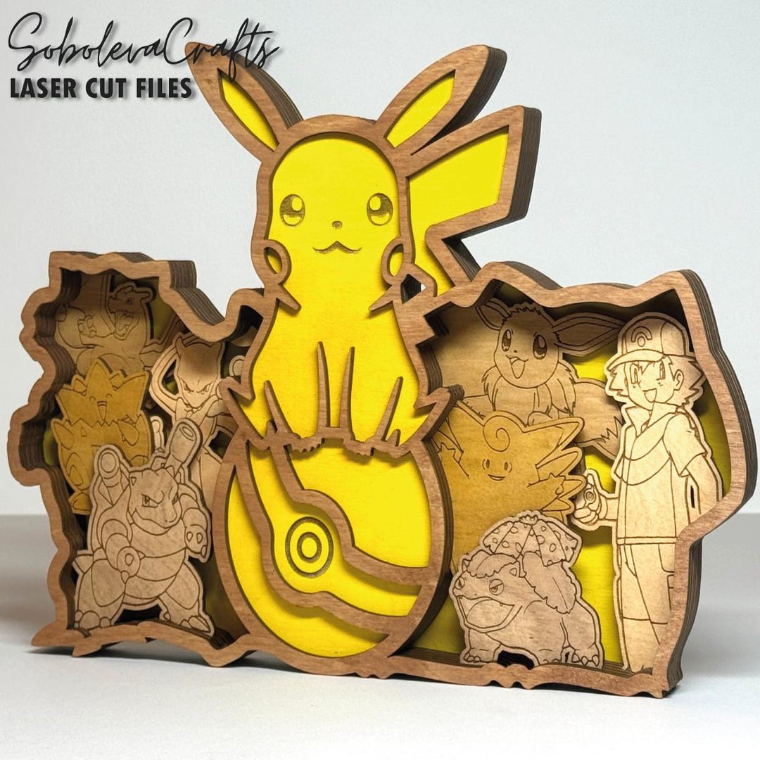 Pika Svg, Pika 3d, Glowforge Cartoon, Cartoon Characters Svg, Laser Cut ...