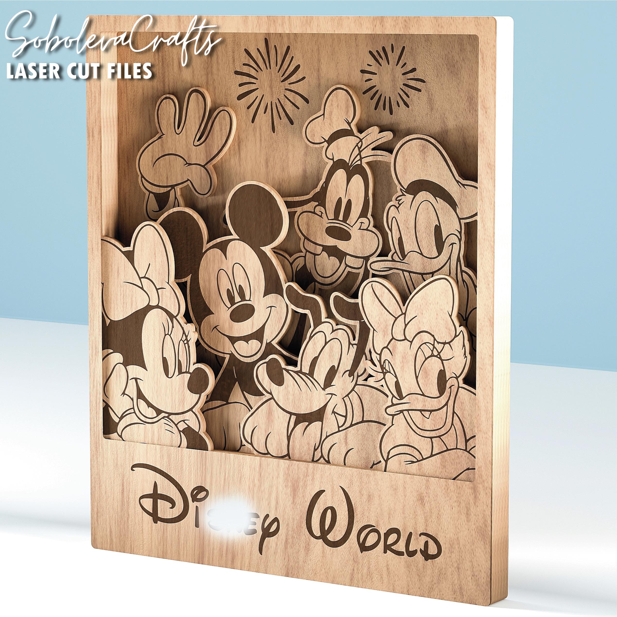 3D Layered, Laser Cut Files, Cartoon SVG, Mouse and Friends Standing ...