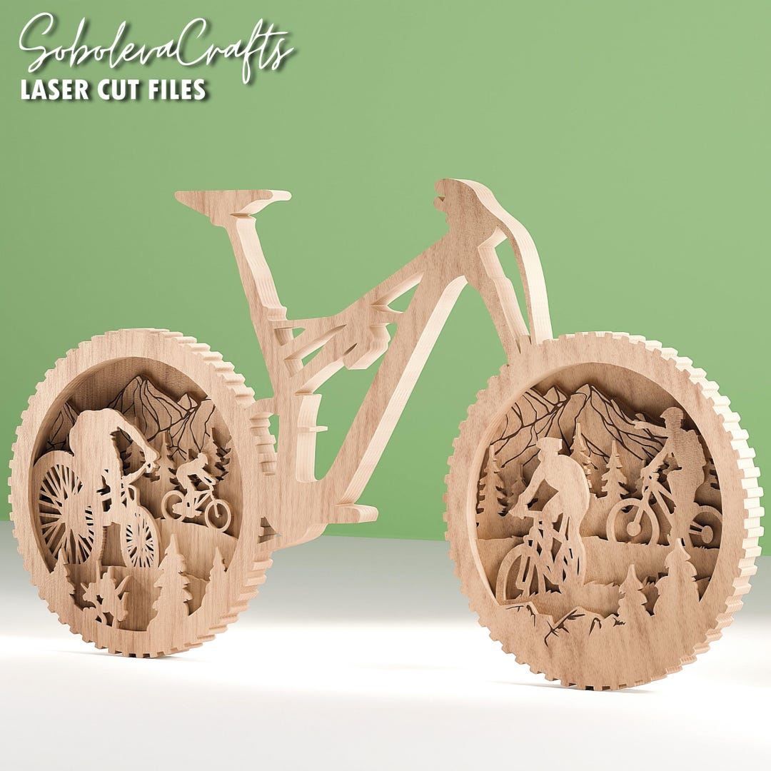 Fahrrad SVG, Laser Cut Files, Fahrrad mit 5 Ebenen, Download Fahrrad ...