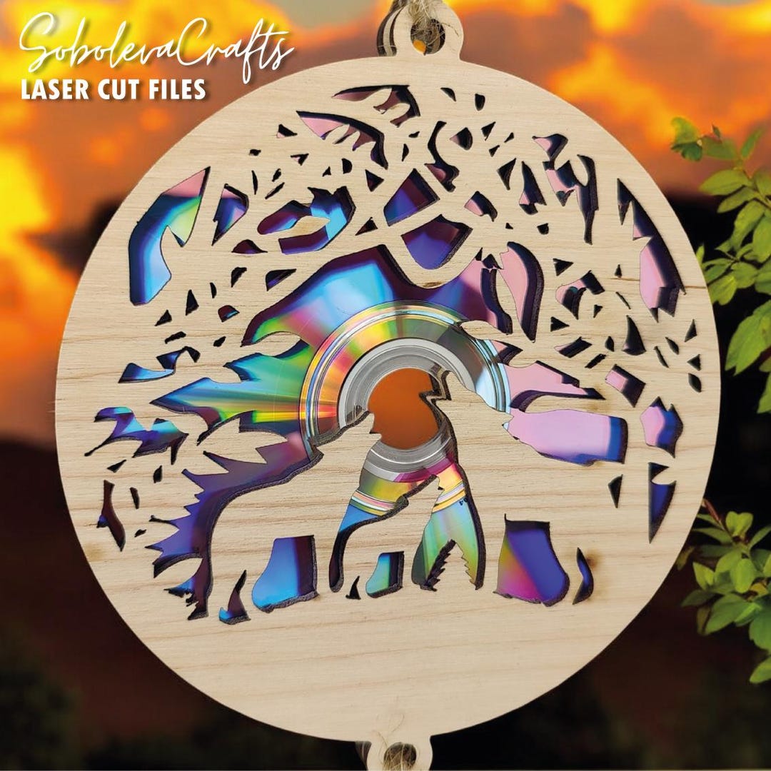 Wolves Svg, Suncatcher, Digital File, Repurpose Dvd, Laser Cut File - SVG, PDF - Instant ...