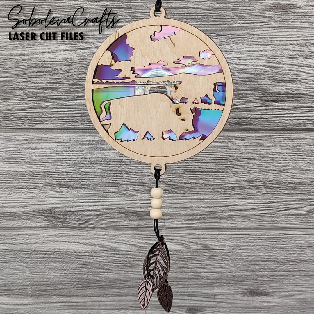 Bison Svg, Suncatcher, Digital File, Repurpose DVD, Laser Cut File ...