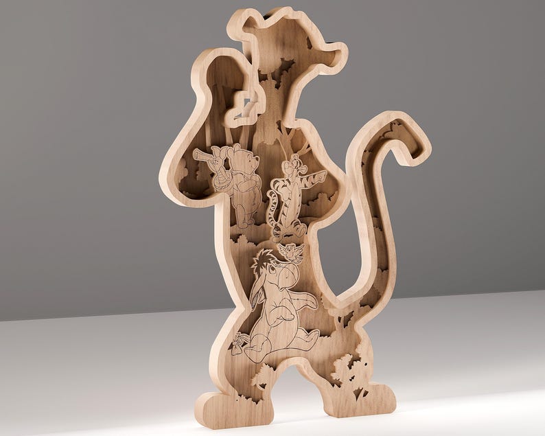 Tigger SVG, Laser Cutting File, Cartoon Multilayers Svg, Winnie SVG ...