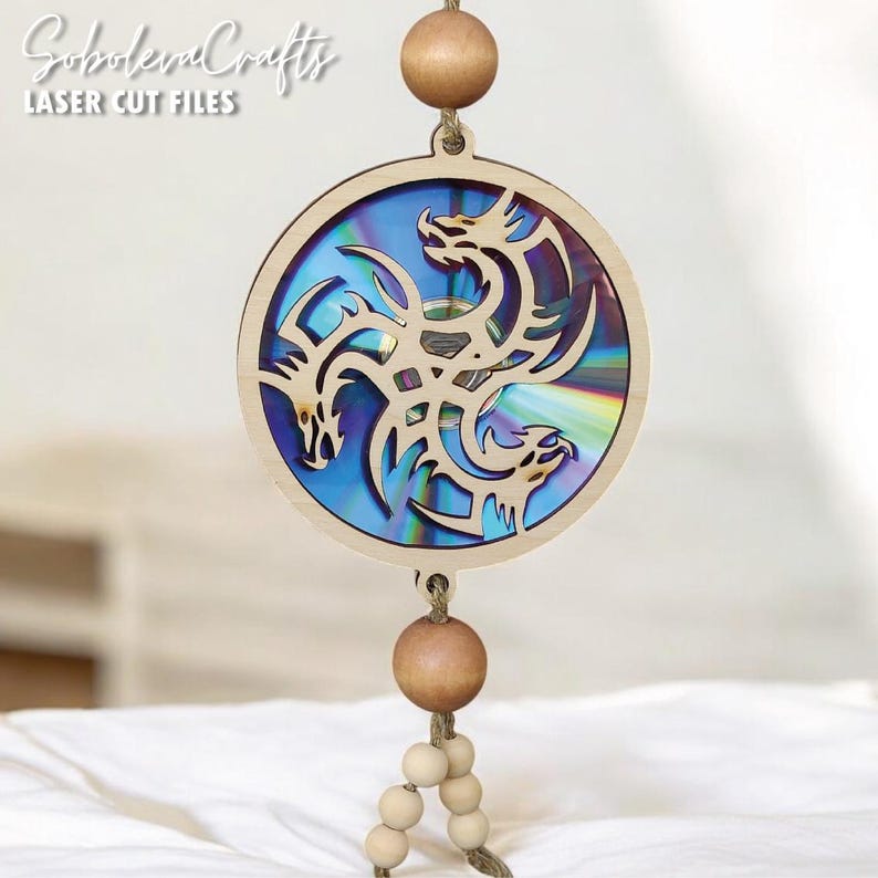 Three Dragons Svg, Suncatcher, Digital File, Repurpose DVD, DIY Fantasy Suncatcher, Mythical ...