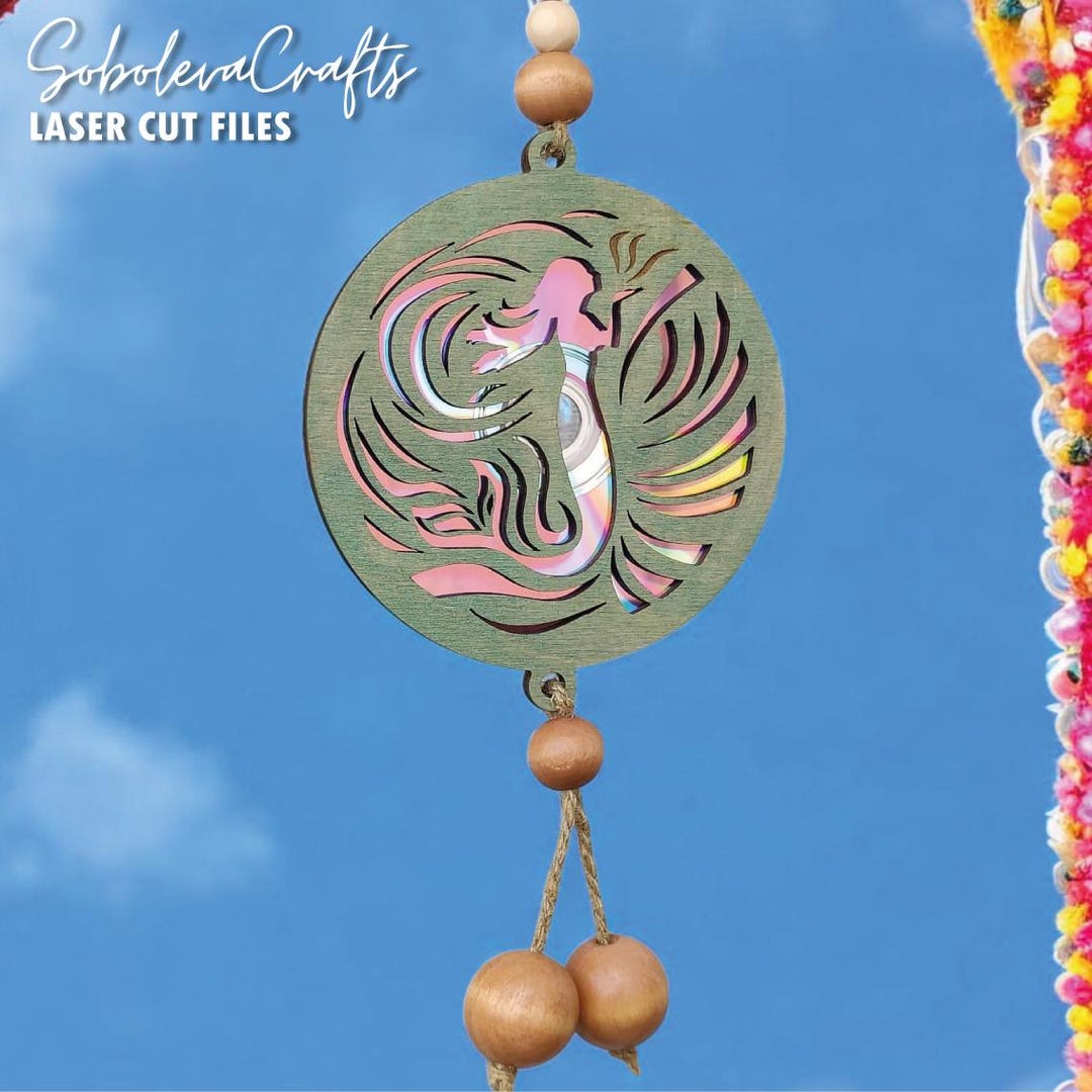Mermaid Suncatcher, Laser Cut, SVG File, Summer Beach Design File, Sea ...