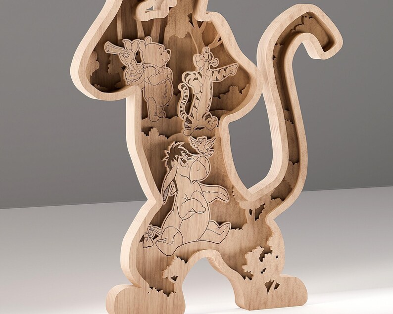 Tigger SVG, Laser Cutting File, Cartoon Multilayers Svg, Winnie SVG ...