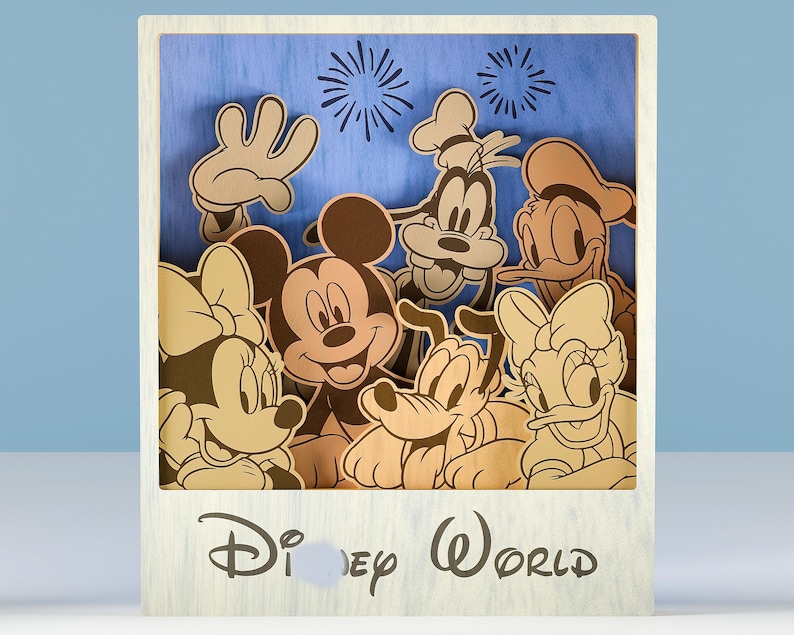 3D Layered, Laser Cut Files, Cartoon SVG, Mouse and Friends Standing ...