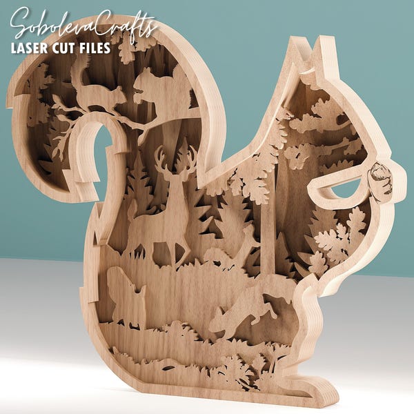 Squirrel Svg Layered 3 D - Etsy