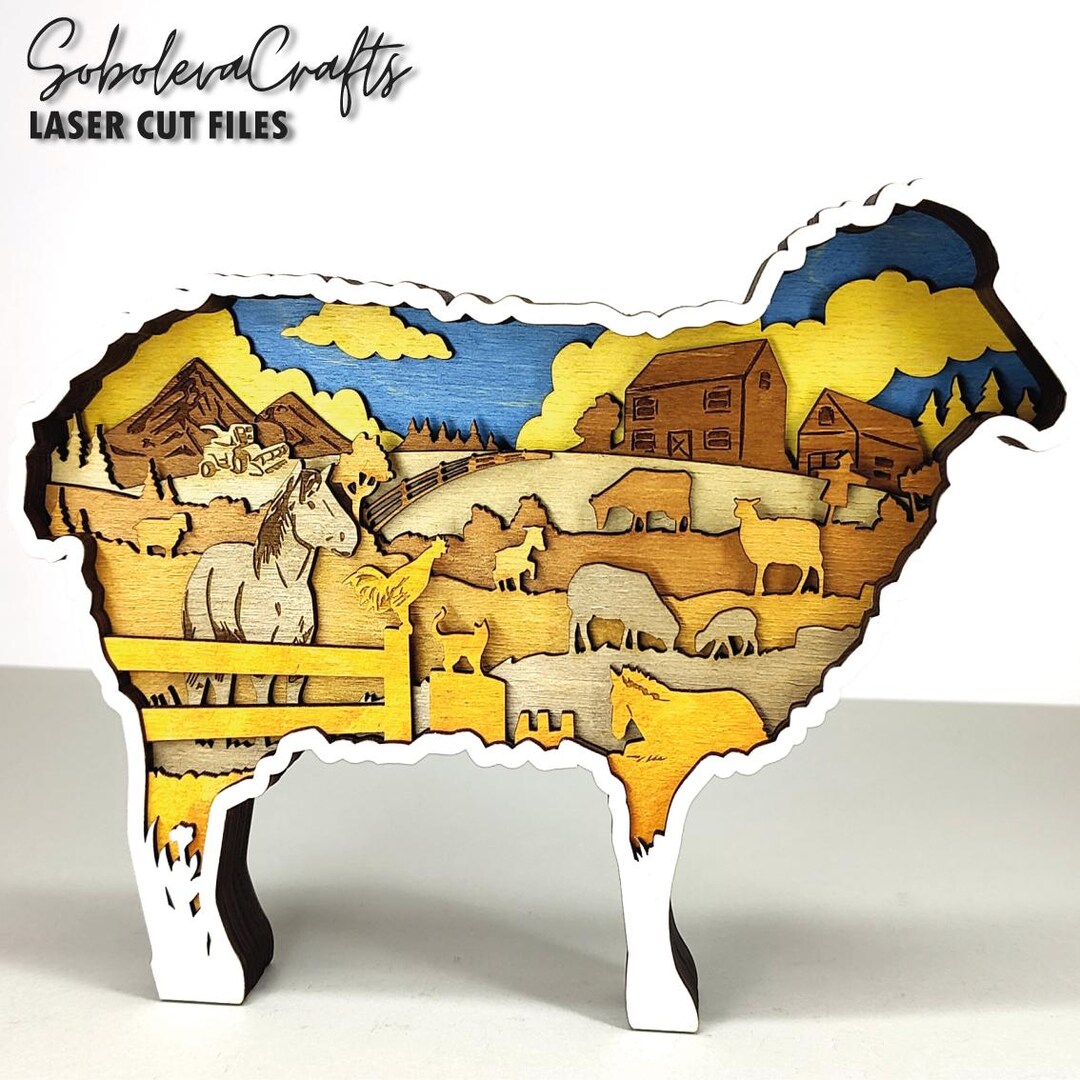 Lamb Svg, Sheep Layered Svg, Sheep CNC Cut, 3D Mandala, Sheep DIY ...