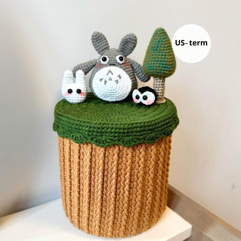 Totoro Storage Bucket Crochet Pattern Desktop Organizer With Standing ...