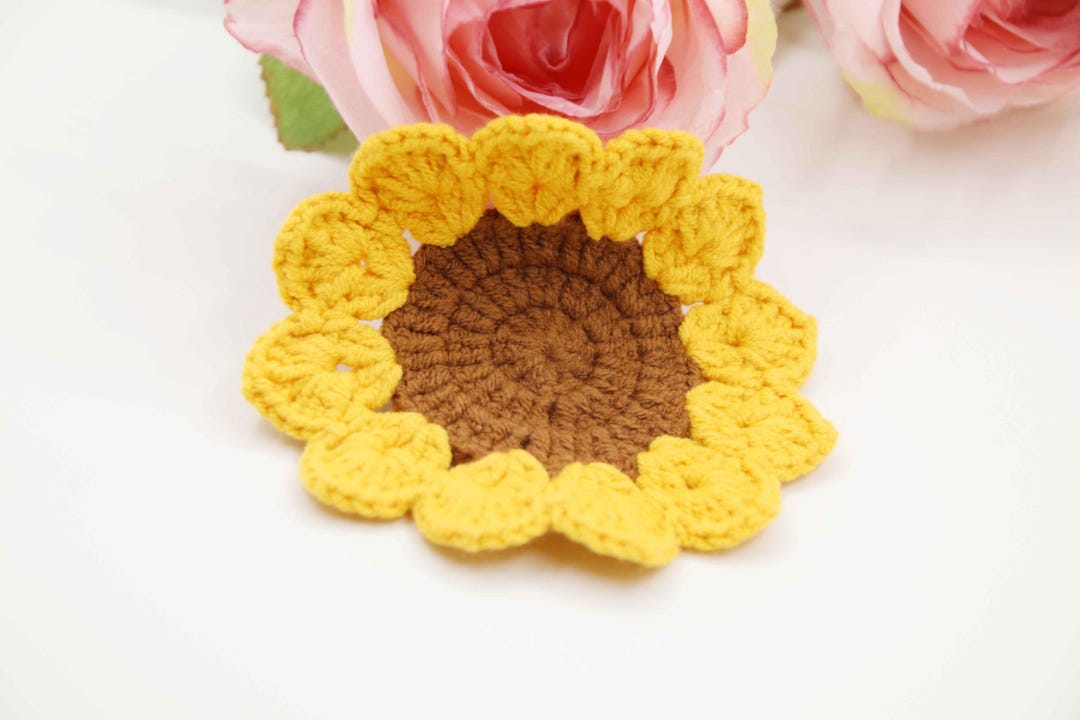 Sunflower Coater Pattern Crochet Sunflower Pattern Granny Square Pattern Step by Step Tutorial ...