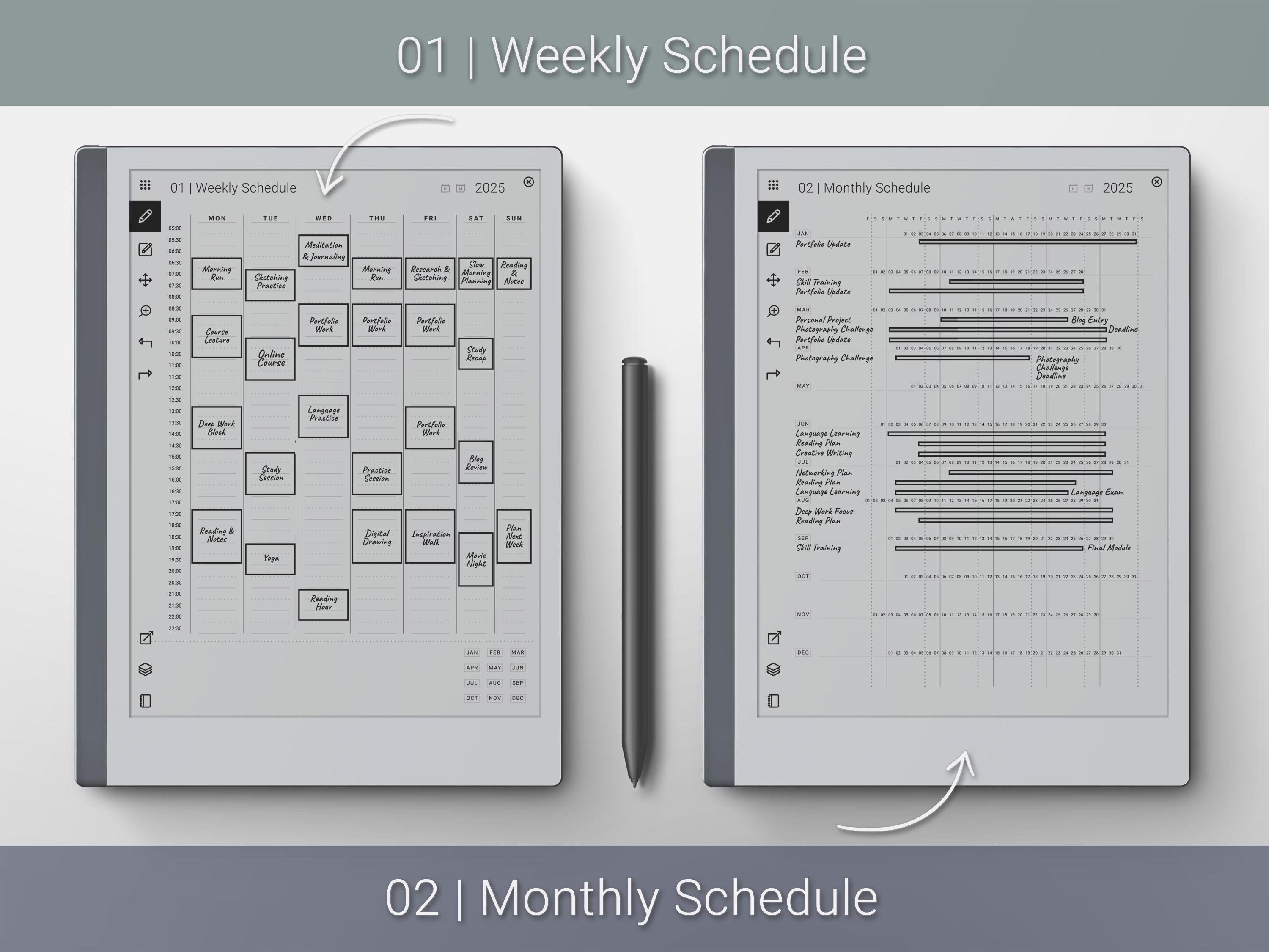 Daily Digital Planner for Remarkable 2 & Paper Pro - Etsy