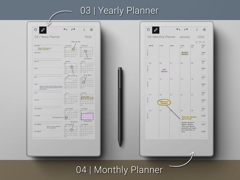 Daily Digital Planner for Remarkable Paper Pro Move - Etsy