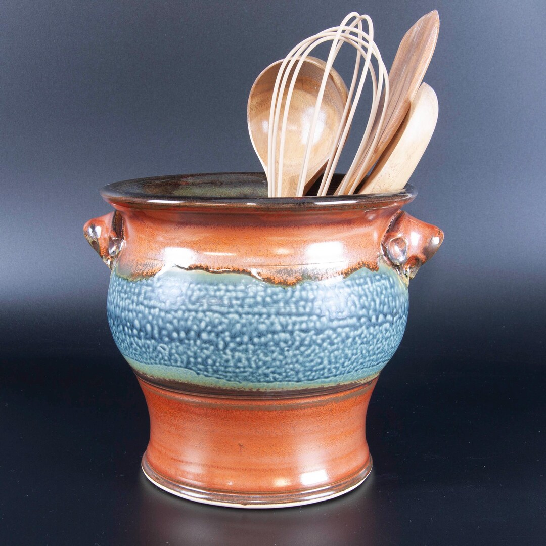 Pottery Kitchen Utensil Holder Ceramic Kitchen Spoon Jar 8063 - Etsy