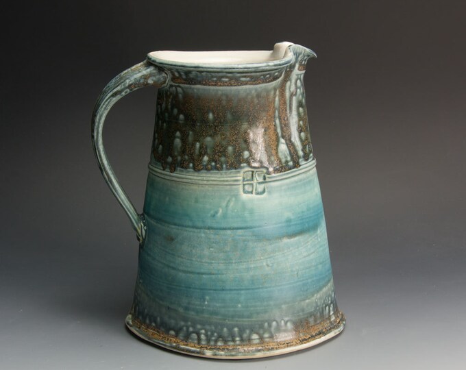 Sale-handcrafted Stoneware Oval Pitcher- Flower Vase 762 - Etsy