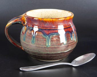 Pottery Soup Mug, Ice Cream Bowl, Ceramic Chili Mug, Stoneware Cereal ...