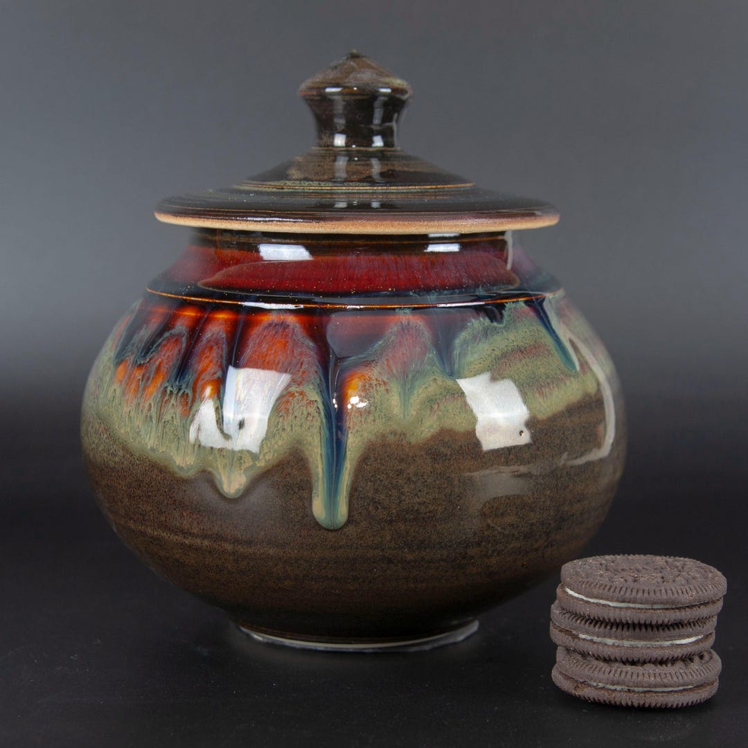 Handmade Pottery Cookie Kitchen Stoneware Storage Jar 8182 - Etsy