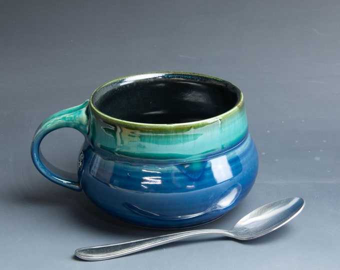 Pottery Soup Mug, Ice Cream Bowl, Ceramic Chili Mug, Stoneware Cereal ...