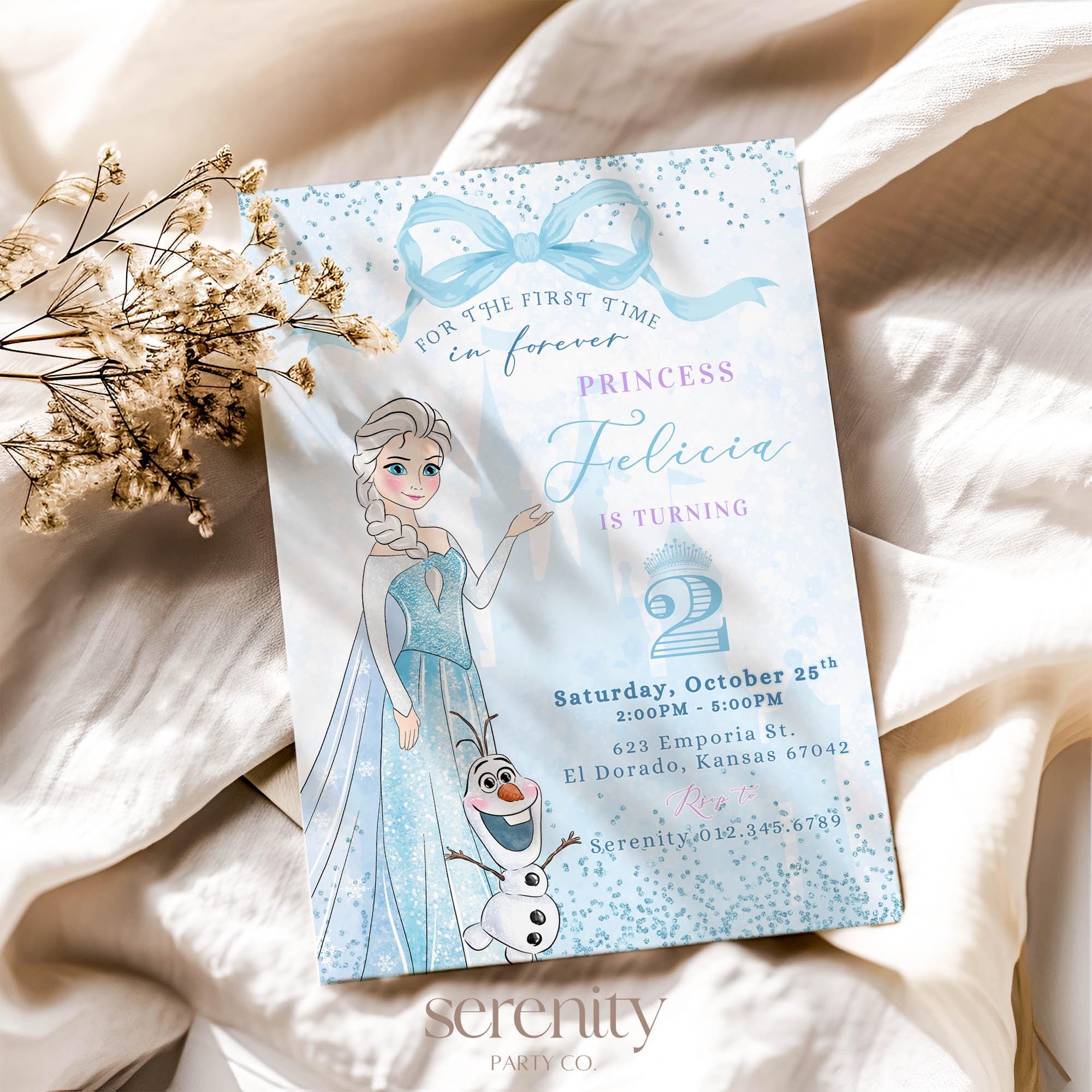 Princess Elsa Watercolor Birthday Invitation, Frozen Party ANY AGE ...