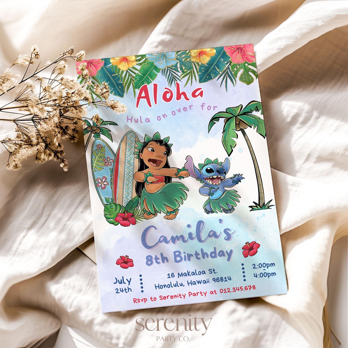 Any Age Lilo Stitch Birthday Invitation, Editable Printable ANY AGE ...