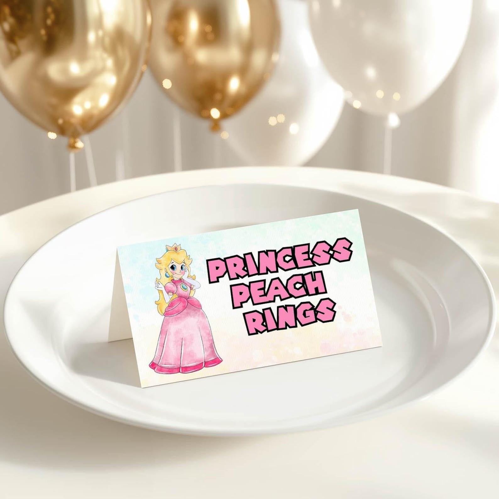 Watercolor Super Mario Party Food Label, ANY AGE Nitendo Boy Girl ...