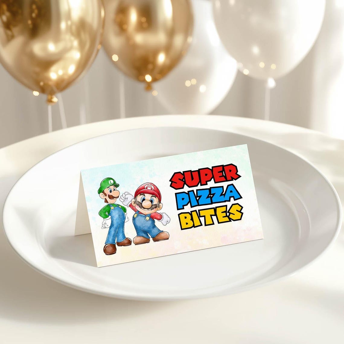 Watercolor Super Mario Party Food Label, ANY AGE Nitendo Boy Girl ...