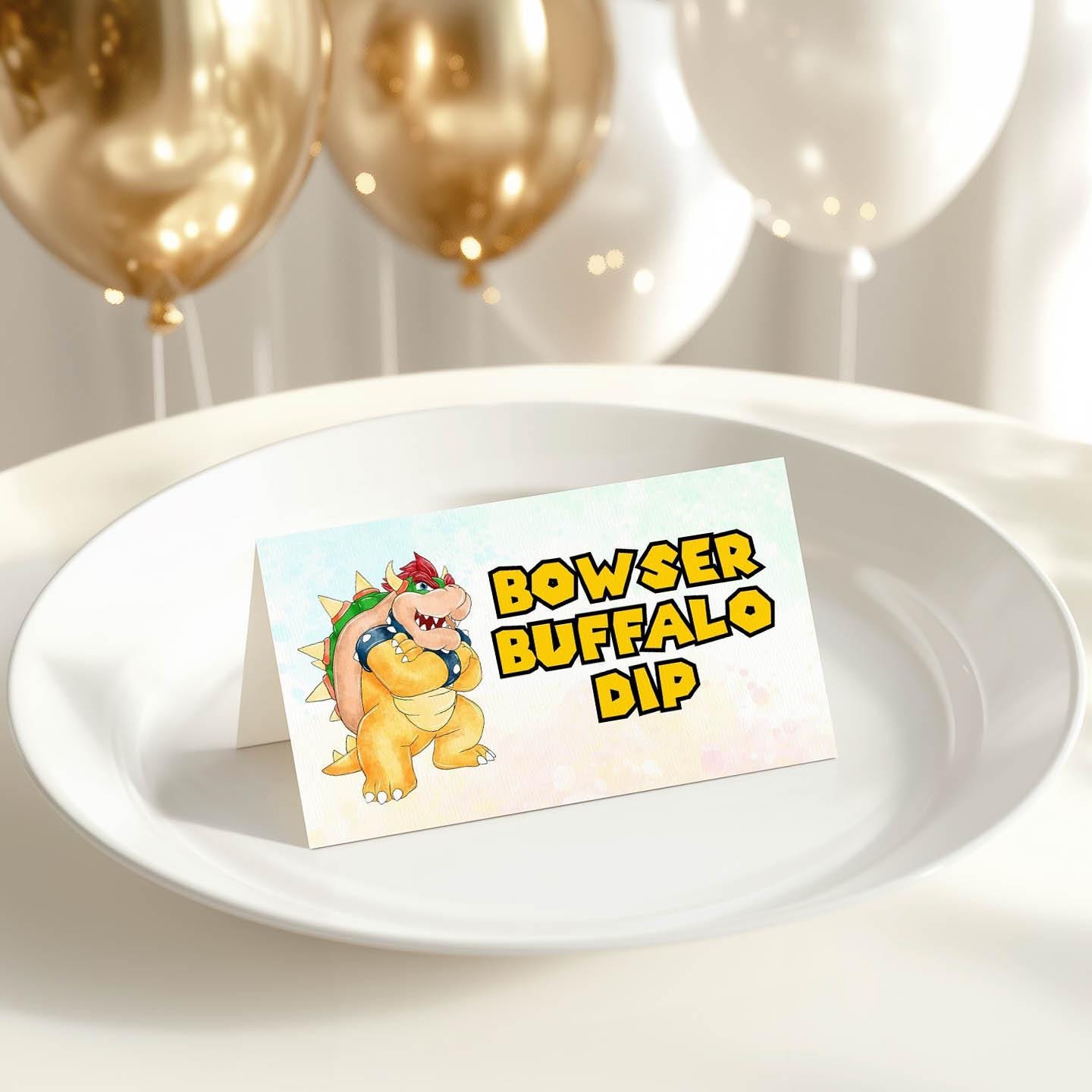 Watercolor Super Mario Party Food Label, ANY AGE Nitendo Boy Girl ...