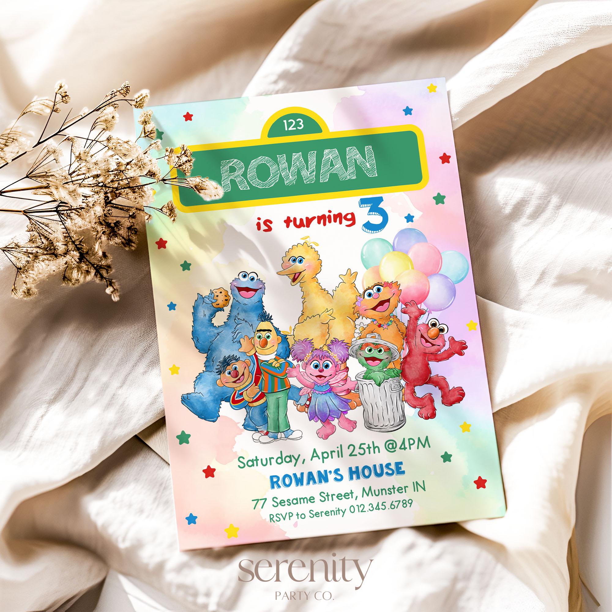 Sesame Street Birthday Invitation, ANY AGE Elmo Friends Birthday Invite ...