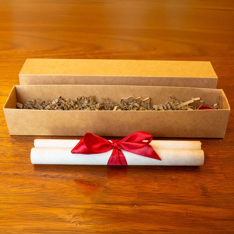Beautiful Scroll, Gold Ends, Vintage Gift Box, Satin Ribbon & Wax Stamp ...