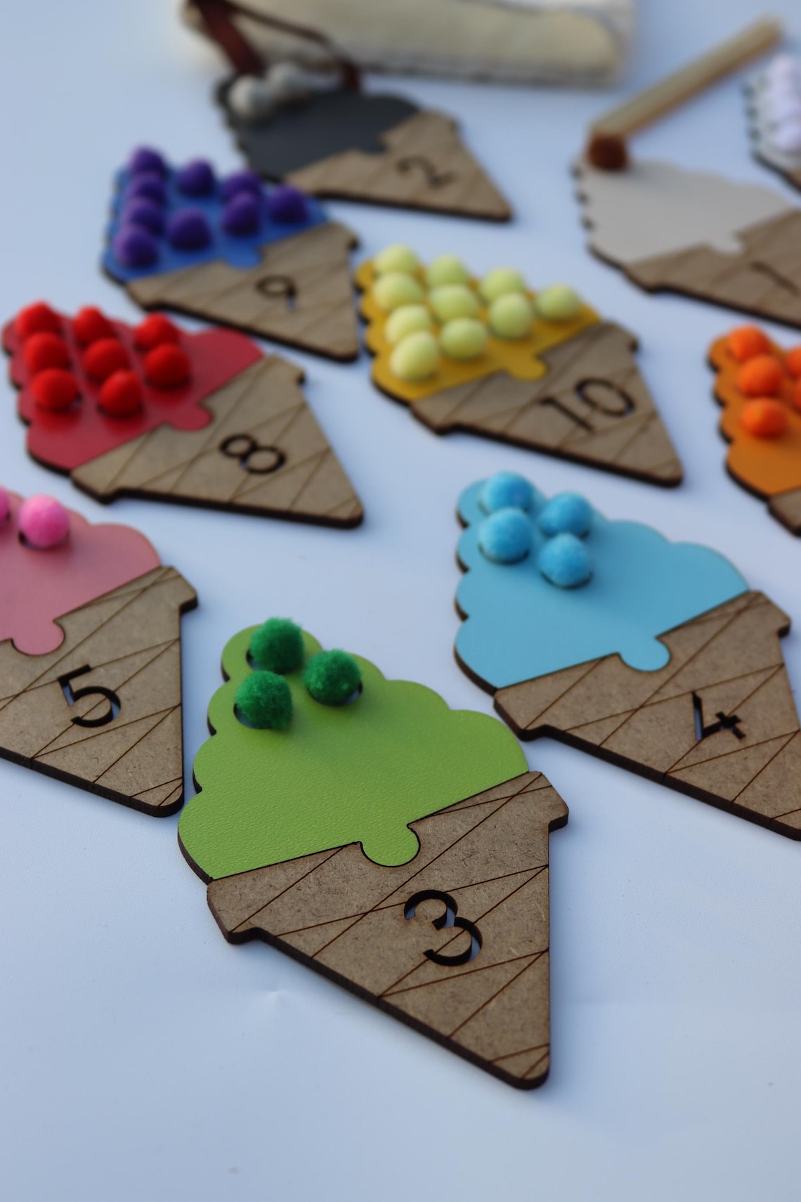 Ice Cream Number & Color Matching Set – Montessori Learning Toy ...