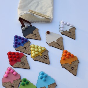 Ice Cream Number & Color Matching Set – Montessori Learning Toy ...