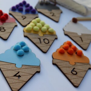Ice Cream Number & Color Matching Set – Montessori Learning Toy ...