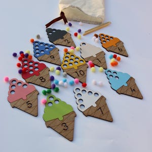 Ice Cream Number & Color Matching Set – Montessori Learning Toy ...