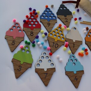 Ice Cream Number & Color Matching Set – Montessori Learning Toy ...