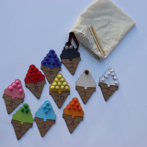 Ice Cream Number & Color Matching Set – Montessori Learning Toy ...