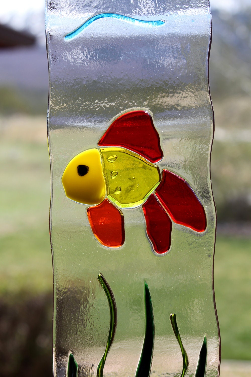 Fish Wind Chime or Sun Catcher in Fused Glass - Etsy