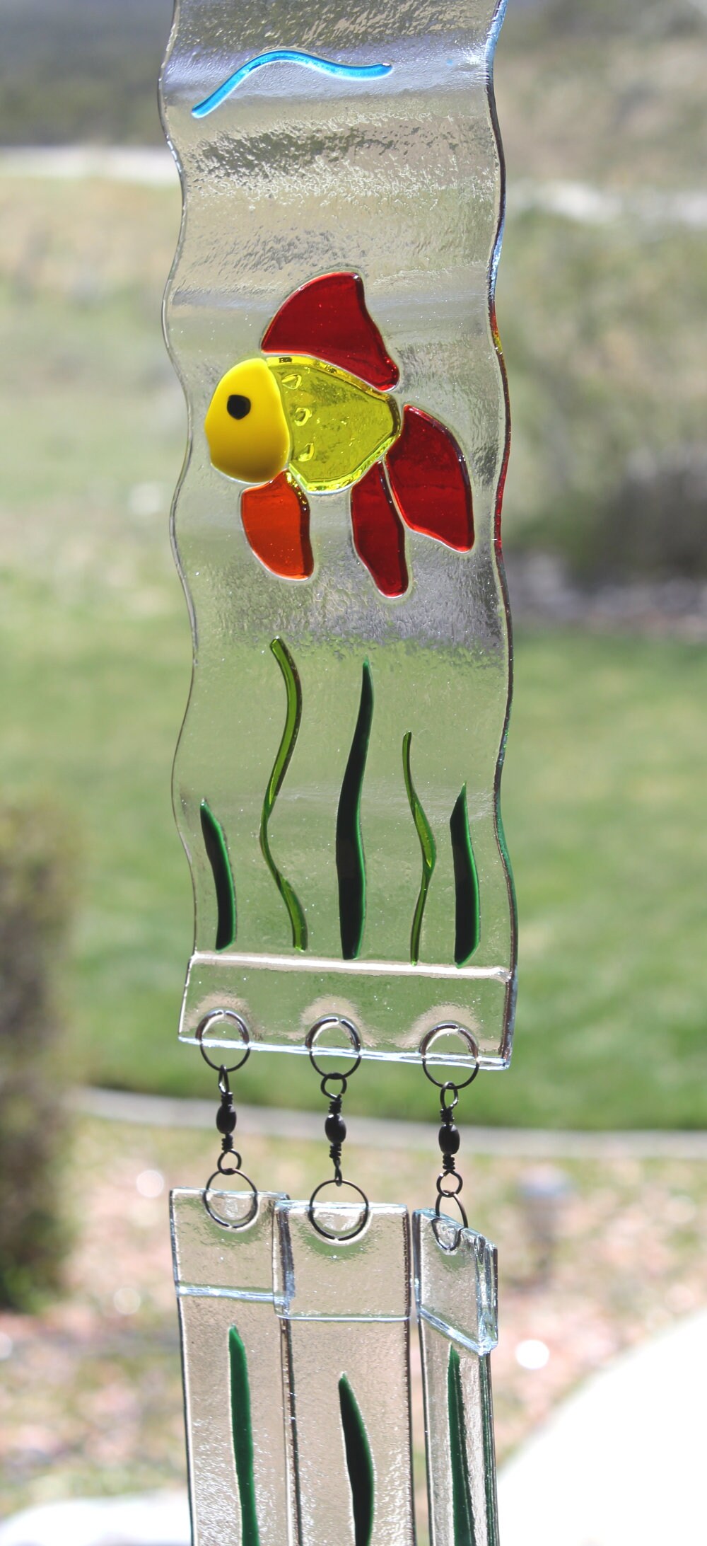 Fish Wind Chime or Sun Catcher in Fused Glass - Etsy