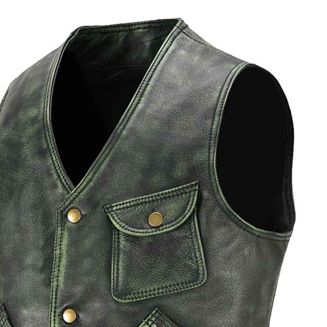 Men's Leather Motorbike Vest Genuine Leather Biker Club Handmade Good ...